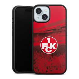 DeinDesign iPhone 15 Handy Gallery Case Handyh&uuml;lle 9H Geh&auml;rtetes Glas R&uuml;ckseite H&uuml;lle 1. Fck 1. Fc Kaiserslautern Official Licensed Product Gallery Case