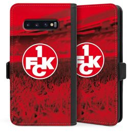 DeinDesign Galaxy S10 Plus Handy Klapph&uuml;lle Handyh&uuml;lle aus Kunst Leder schwarz Flip Case 1. Fck 1. Fc Kaiserslautern Official Licensed Product Sideflip mit 