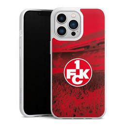 DeinDesign iPhone 13 Pro Handy Silikon H&uuml;lle Case wei&szlig; Handyh&uuml;lle 1. Fck 1. Fc Kaiserslautern Official Licensed Product Silikon Case
