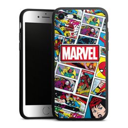 DeinDesign iPhone SE (2020) Handy Premium Silikon H&uuml;lle Handyh&uuml;lle schwarz Case Muster Comic Marvel Silikon Premium Case