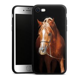 DeinDesign iPhone SE (2020) Handy Premium Silikon H&uuml;lle Handyh&uuml;lle schwarz Case Horse Hobby Mare Silikon Premium Case