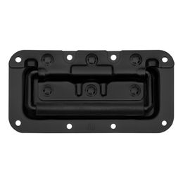 Adam Hall ah Hardware 340822 BLK - Klappgriff mit PVC-Griff, klein und gefedert, in 8 mm tiefer Einbauschale, schwarz