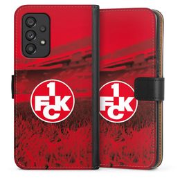 DeinDesign Galaxy A53 5G Handy Klapph&uuml;lle Handyh&uuml;lle aus Kunst Leder schwarz Flip Case 1. Fck 1. Fc Kaiserslautern Official Licensed Product Sideflip mit langer 