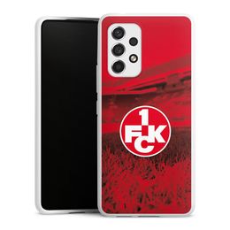 DeinDesign Galaxy A53 5G Handy Silikon H&uuml;lle Case wei&szlig; Handyh&uuml;lle 1. Fck 1. Fc Kaiserslautern Official Licensed Product Silikon Case