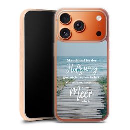 DeinDesign iPhone 17 Pro Max Handy Silikon H&uuml;lle Case transparent Handyh&uuml;lle Statement Beach Spruch Silikon Case
