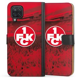DeinDesign Galaxy A12 Handy Klapph&uuml;lle Handyh&uuml;lle aus Kunst Leder schwarz Flip Case 1. Fck 1. Fc Kaiserslautern Official Licensed Product Sideflip mit langer 