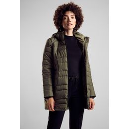 Steppmantel Street One, Damen, Gr. 34, grün (winter moss grün), Stoff, 100% Polyester, unifarben, normal normal, ohne Ausschnitt, Bündchen, Mäntel