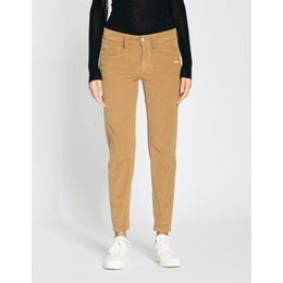 Relaxhose Gang "Gang Hosen Relaxed 94AMELIE CROPPED", Damen, Gr. 25, Normalgrößen, braun (chestnut), 98% Baumwolle, 2% Elasthan, Hosen