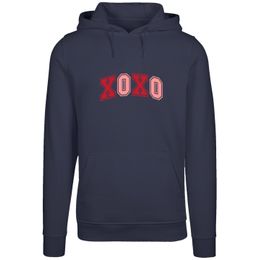 Kapuzenpullover F4NT4STIC "xoxo Varsity College Style Valentinstag", Damen, Gr. M, navy, Obermaterial: 65% Baumwolle, 35% Polyester, relaxed fit, Pullover, Premium Qualität