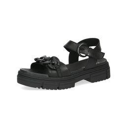 Riemchensandale Caprice "Caprice Sandalen Leder", Damen, Gr. 39, schwarz, Leder, Schuhe Riemchensandale