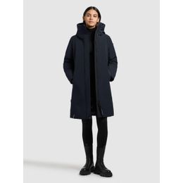 Wintermantel Khujo "NELLEN2", Damen, Gr. S, port blau, Canvas, 100% Polyester, unifarben, eingesetzt elastischer Bund mit Windstopper, Mäntel