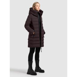 Steppmantel Khujo "NEKAR2", Damen, Gr. M, moody plum, 100% Polyester, unifarben, eingesetzt elastischer Bund mit Windstopper, Mäntel