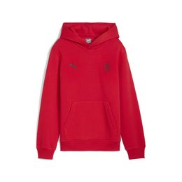 Sweatjacke Puma "AC Milan FtblEssentials Hoodie Jungen", Kinder, Gr. 116, schwarz (for all time rot schwarz), 68% Baumwolle, 32% Polyester, Sweatjacken