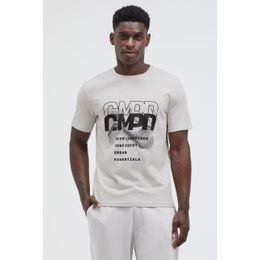 Rundhalsshirt CMPD, Herren, Gr. 4XL, stone, Material: 100% Baumwolle, bedruckt, slim fit normal, eingesetzt gerader Abschluss, Shirts, aus Baumwolle