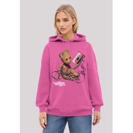 Kapuzenpullover F4NT4STIC "Marvel Guardians Of The Galaxy Vol2 Groot Tape", Damen, Gr. L, hyper pink, Obermaterial: 80% Baumwolle, 20% Polyester, oversize, Pullover, Premium Qualität