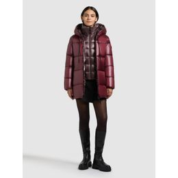 Steppjacke Khujo "DASHA", Damen, Gr. L, mahagoni rot, 100% Nylon, unifarben, eingesetzt elastischer Bund mit Windstopper, Jacken