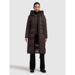 Steppmantel Khujo "ENAKH", Damen, Gr. L, moody plum, 100% Polyester, unifarben, eingesetzt elastischer Bund mit Windstopper, Mäntel