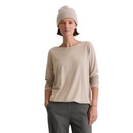 Marc O'Polo Langarmshirt MARC O'POLO "aus LENZING&trade; ECOVERO&trade;", Damen, Gr. M, chalky mauve, Obermaterial: 94% Viskose, 6% Elasthan, unifarben, Basic, skinny fit, U-Boot-Ausschnitt, normaler Saum, Shirts Langarmshirt
