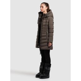 Steppmantel Khujo "LAVA", Damen, Gr. XL, dull grün, 100% Polyester, unifarben, eingesetzt elastischer Bund mit Windstopper, Mäntel