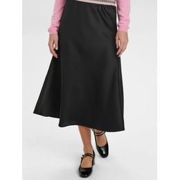 Nümph Midirock NÜMPH "Nümph Skirt NUESME", Damen, Gr. 42, caviar, Obermaterial: 100% Polyester, Röcke