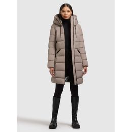 Steppmantel Khujo "ARLENE", Damen, Gr. S, greige, 100% Polyester, unifarben, eingesetzt elastischer Bund, Mäntel