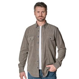 Langarmhemd Casamoda "Casamoda Hemdjacke uni", Herren, Gr. 3XL, Normalgrößen, beige, 100% Baumwolle, unifarben, lässig geschnitten, Hemden