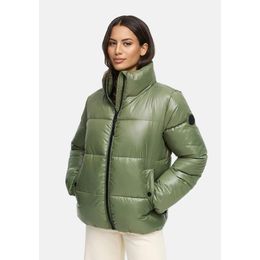 Winterjacke Marikoo "Hazalee", Damen, Gr. L, olive leaf, Obermaterial: 100% Polyester; Futter: 100% Polyester; Wattierung: 100% Polyester; Ärmelfutter: 100% Polyester, Jacken, mit leicht gläzendem Obermaterial und hohem Kragen