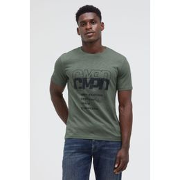 Rundhalsshirt CMPD, Herren, Gr. 4XL, sage, Material: 100% Baumwolle, bedruckt, slim fit normal, eingesetzt gerader Abschluss, Shirts, aus Baumwolle