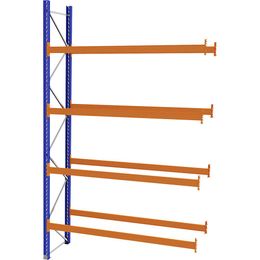 eurokraft pro Palettenregal aus Stahl, Anbauregal, HxBxT 4620 x 2800 x 900 mm, 3 Fächer, Feldlast 7600 kg