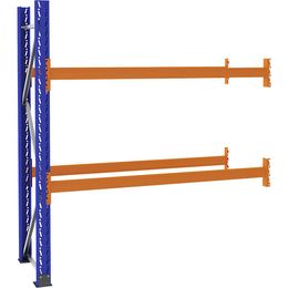 eurokraft pro Palettenregal aus Stahl, Anbauregal, HxBxT 2100 x 1925 x 750 mm, 2 Fächer, Feldlast 5400 kg