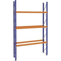 eurokraft pro Palettenregal aus Stahl, blau/orange, HxBxT 4620 x 2900 x 750 mm, Grundregal