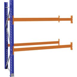 eurokraft pro Palettenregal aus Stahl, Anbauregal, HxBxT 2100 x 1925 x 900 mm, 2 Fächer, Feldlast 5400 kg