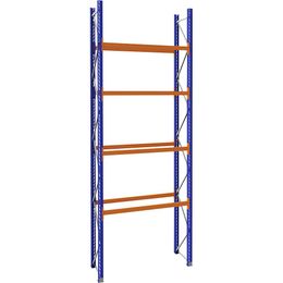 eurokraft pro Palettenregal aus Stahl, Anbauregal, HxBxT 5250 x 1925 x 750 mm, 4 Fächer, Feldlast 9700 kg