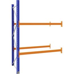 eurokraft pro Palettenregal aus Stahl, Anbauregal, HxBxT 2730 x 1925 x 900 mm, 2 Fächer, Feldlast 5300 kg