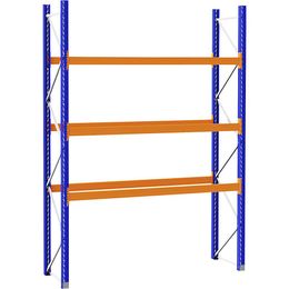 eurokraft pro Palettenregal aus Stahl, Grundregal, HxBxT 3990 x 2900 x 900 mm, 3 Fächer, Feldlast 7800 kg
