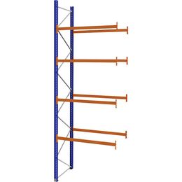 eurokraft pro Palettenregal aus Stahl, Anbauregal, HxBxT 5250 x 1925 x 1100 mm, 4 Fächer, Feldlast 9700 kg
