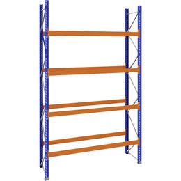 eurokraft pro Palettenregal aus Stahl, Grundregal, HxBxT 4620 x 2900 x 900 mm, 3 Fächer, Feldlast 7600 kg