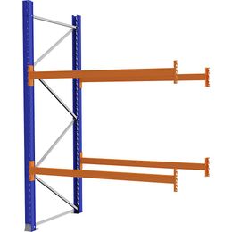 eurokraft pro Palettenregal aus Stahl, Anbauregal, HxBxT 2730 x 1925 x 1100 mm, 2 Fächer, Feldlast 5300 kg