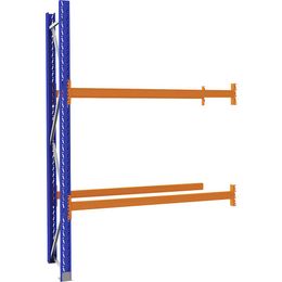 eurokraft pro Palettenregal aus Stahl, Anbauregal, HxBxT 2730 x 1925 x 750 mm, 2 Fächer, Feldlast 5300 kg