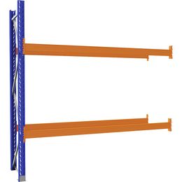 eurokraft pro Palettenregal aus Stahl, Anbauregal, HxBxT 2730 x 2800 x 750 mm, 2 Fächer, Feldlast 5300 kg