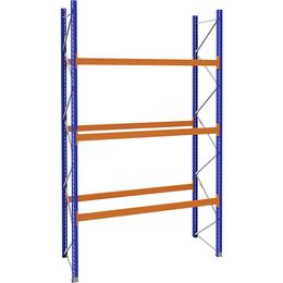 eurokraft pro Palettenregal aus Stahl, blau/orange, HxBxT 4620 x 2900 x 1100 mm, Grundregal