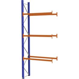 eurokraft pro Palettenregal aus Stahl, Anbauregal, HxBxT 4620 x 1925 x 750 mm, 3 Fächer, Feldlast 7600 kg
