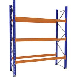 eurokraft pro Palettenregal aus Stahl, Grundregal, HxBxT 3360 x 2900 x 900 mm, 3 Fächer, Feldlast 7900 kg