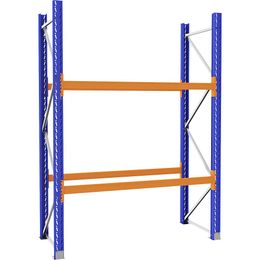 eurokraft pro Palettenregal aus Stahl, Grundregal, HxBxT 2730 x 2025 x 900 mm, 2 Fächer, Feldlast 5300 kg