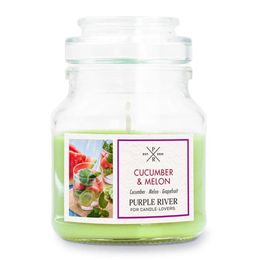 Purple River Duftkerze "Cucumber Melon" in Grün - 113 g - 33% | Kerzen-vasen