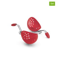 Cuisipro 2er-Set: Eierpochierer in Rot - (B)10 x (H)5 x (T)16,5 cm - 12% | Kuechenhelfer