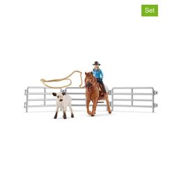 Schleich 9tlg. Set: Spielfiguren "Team Roping with Cowgirl" - ab 3 Jahren - 12% | Spielfiguren
