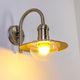 hofstein Elima Au&szlig;enwandleuchte Edelstahlfarben, 1-flammig