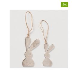 Boltze 2er-Set: Dekoanhänger "Lesi" in Grau - 50% | Wohndekoration