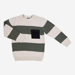Blue Seven Beigefarben-grüner Pullover mit Brusttasche